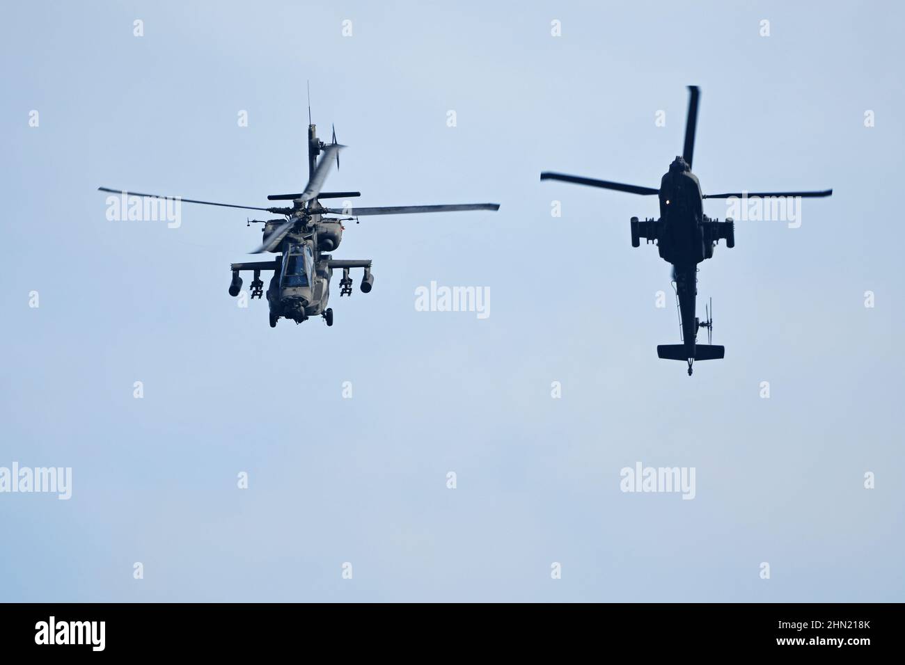Singapore, Singapore. 13th Feb, 2022. Two attack helicopters of the ...