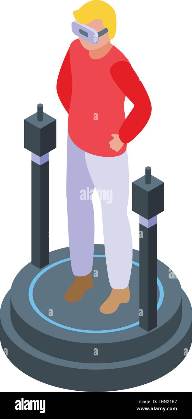 Man vr platform icon isometric vector. Virtual reality. Education tour ...