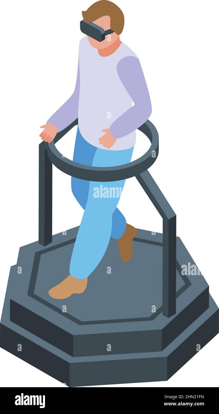 Walking vr platform icon isometric vector. Metaverse reality. Ai tour ...