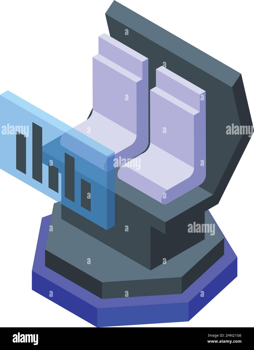 Vr platform seat icon isometric vector. Virtual reality. Education tour ...