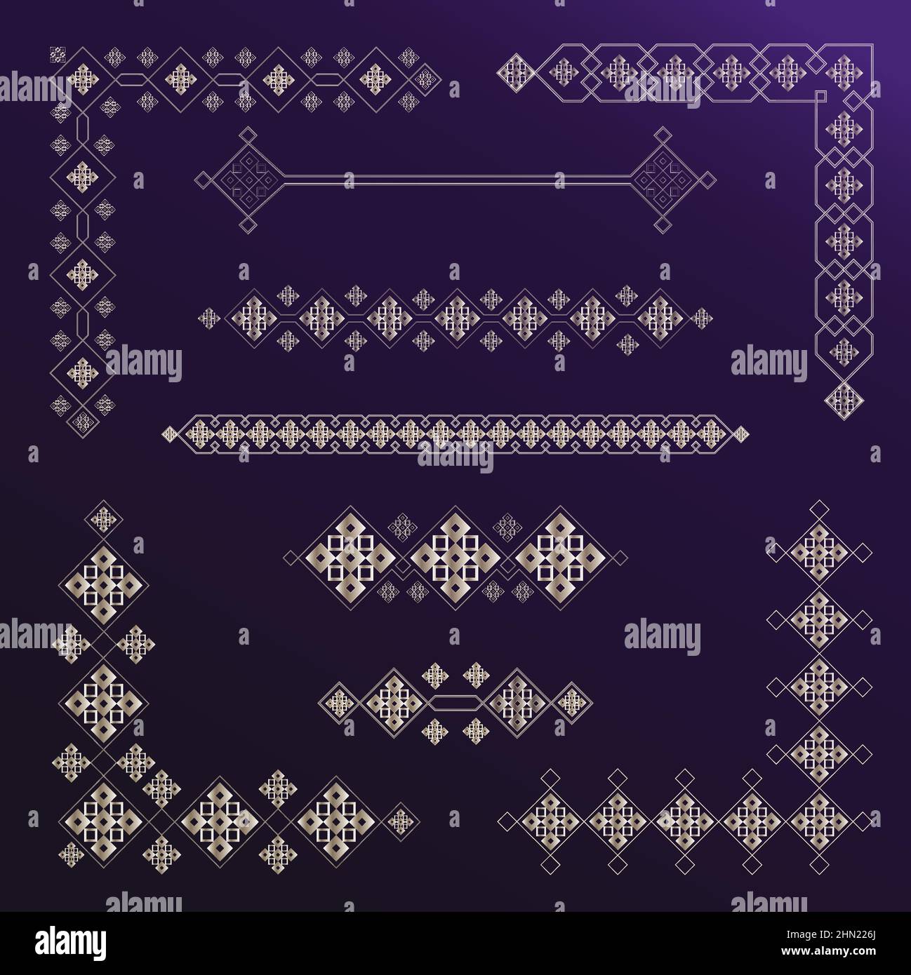 Gold shiny glowing rectangle frame element with shadows isolated on ...