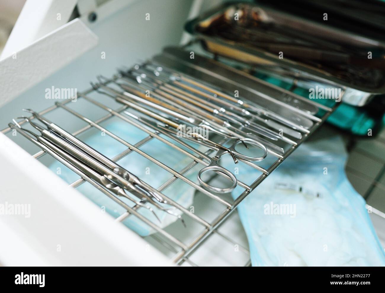dental instruments close-up in a sterilizer Stock Photo - Alamy