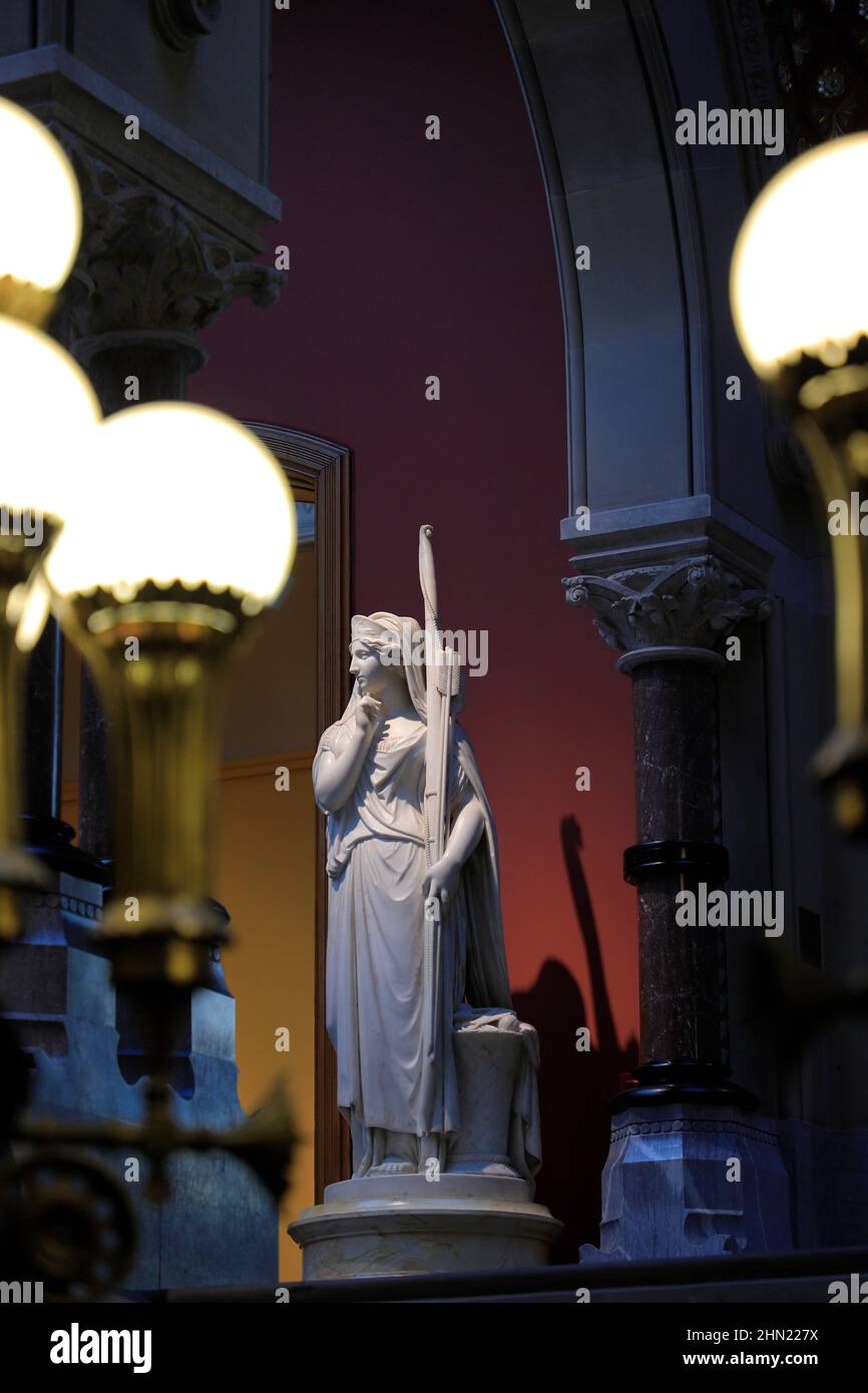 The marble statue of Penelope (1851) by Italian sculptor Rinalod ...