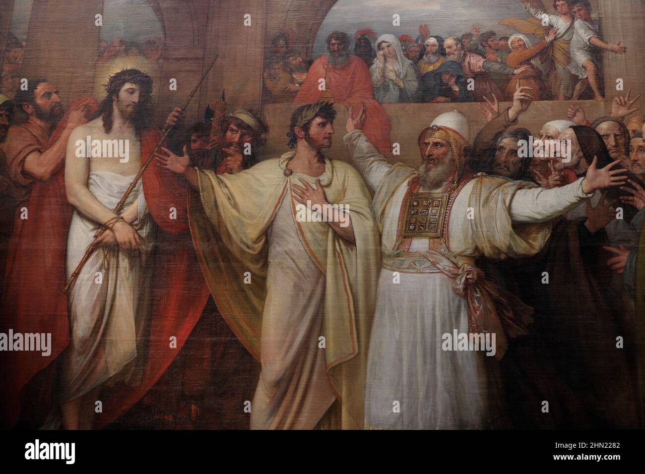 A closed up view of Christ Rejected (1814) by American artist Benjamin ...