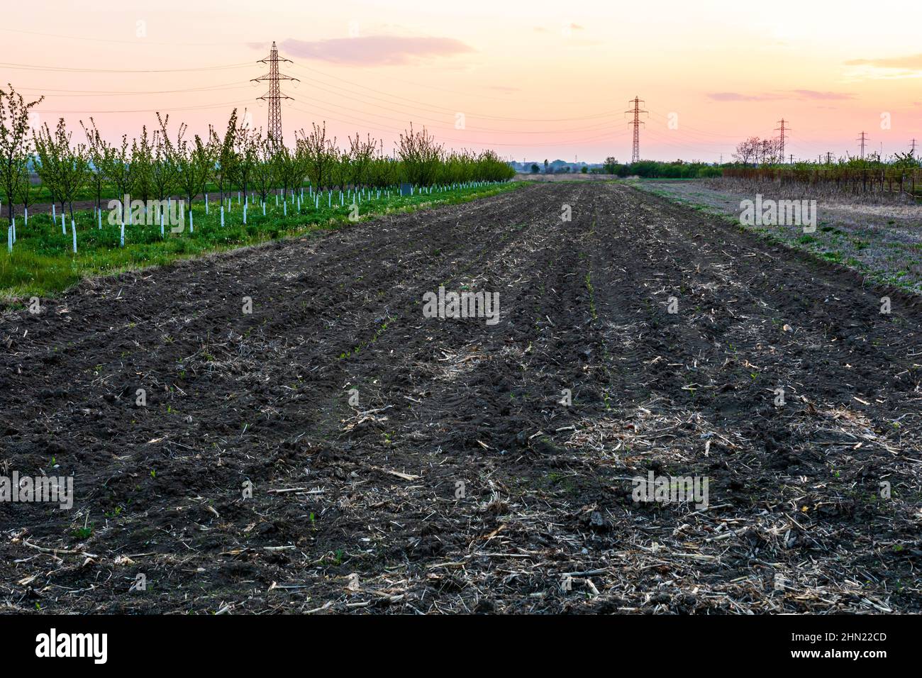 Countryside farming land. Land prepared for farming. Agriculture ...