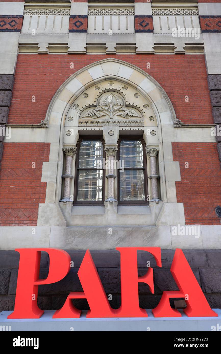 The sign of PAFA, the Pennsylvania Academy of the Fine Arts display ...