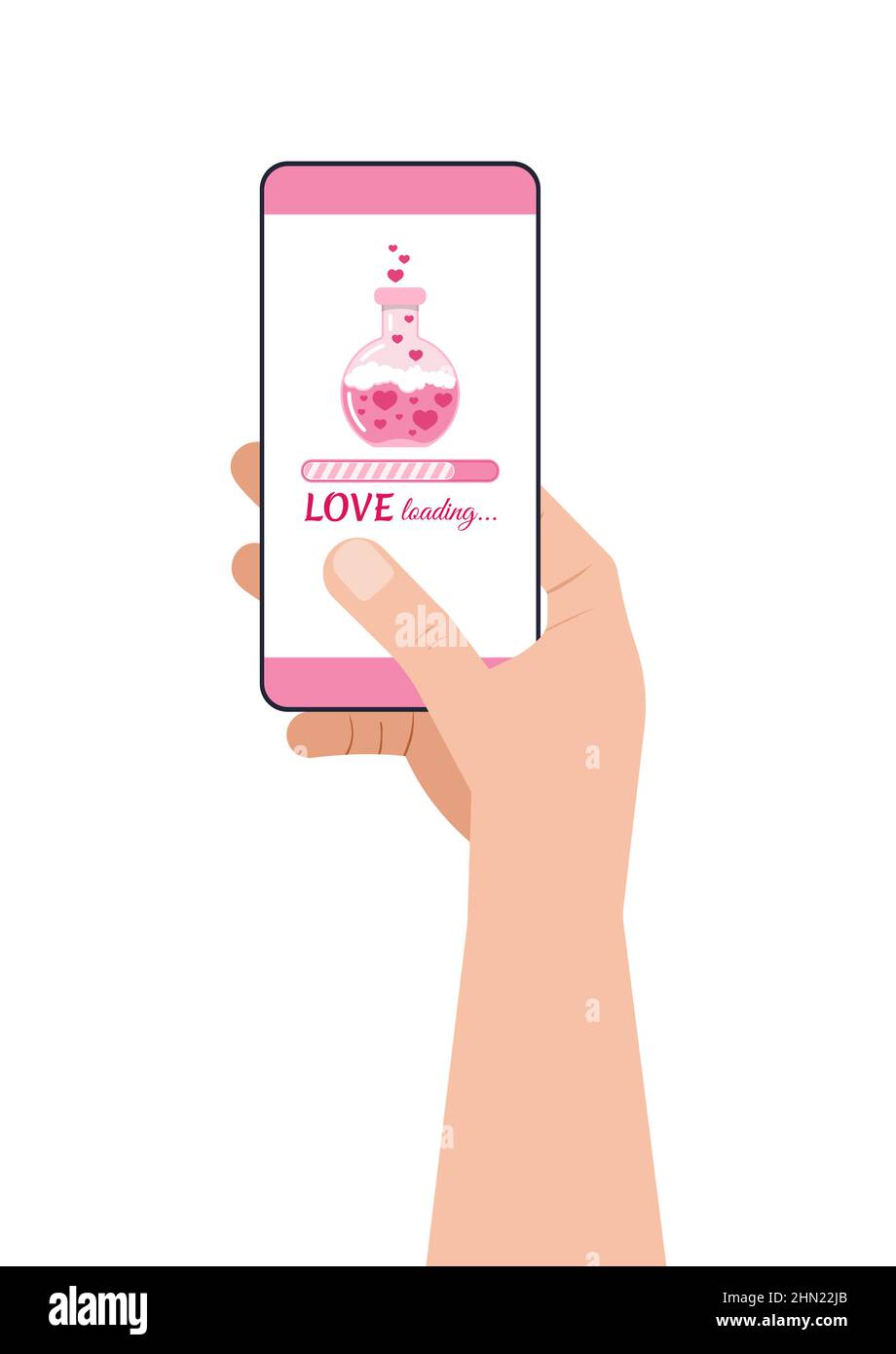 Love countdown bar on smartphone screen holding in hand Stock Vector ...