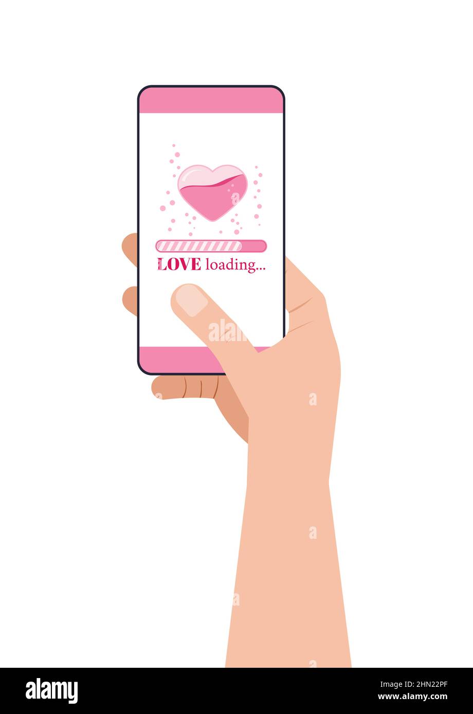 Love countdown loading bar with heart and fizzing air bubbles on ...