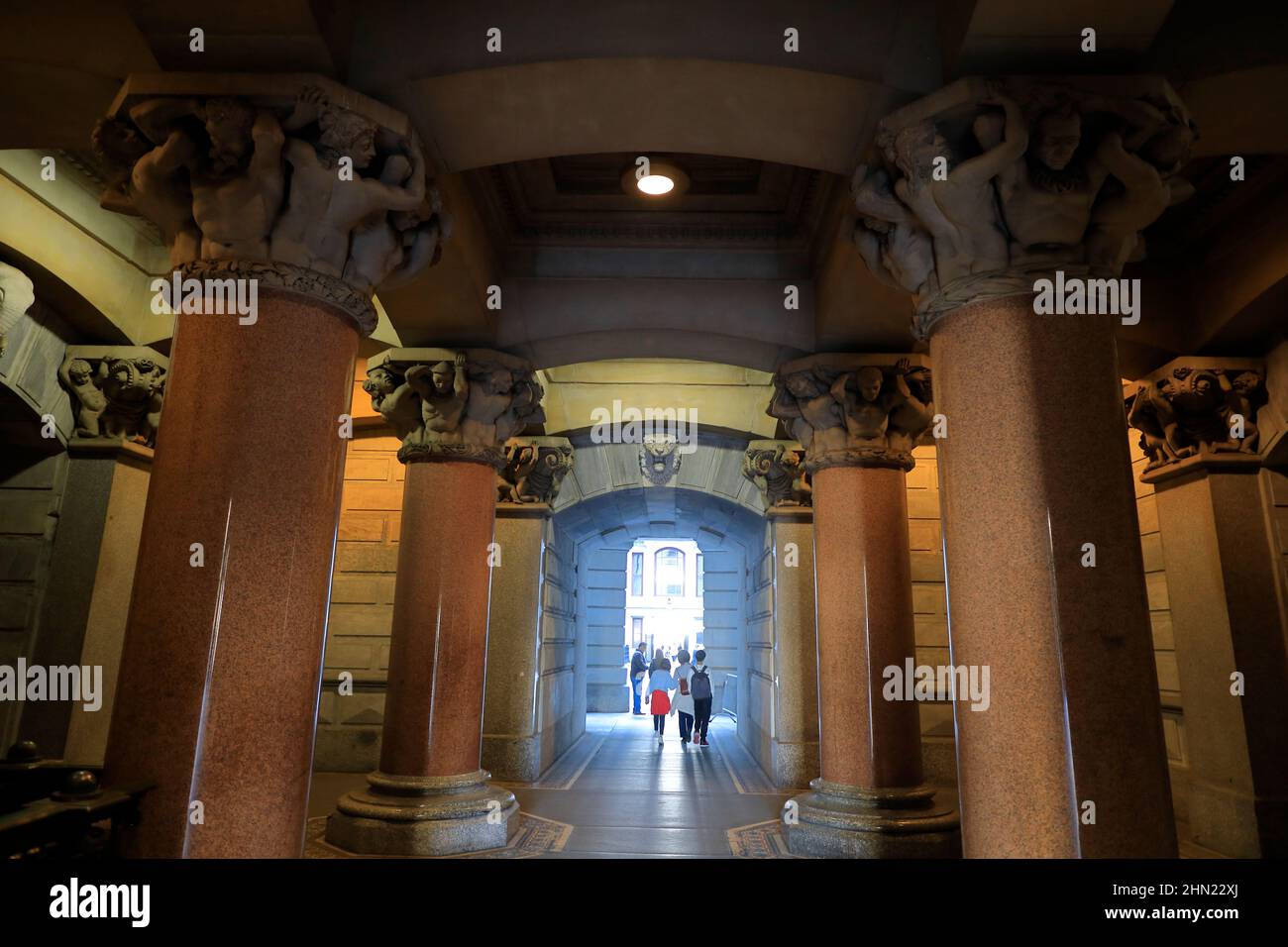 Columns by the street level walkway of Philadelphia City Hall ...