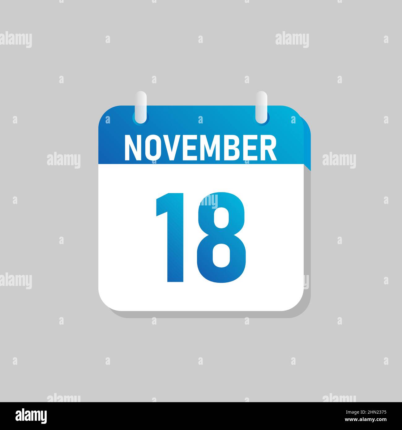 White daily calendar Icon November in a Flat Design style. Easy to edit ...