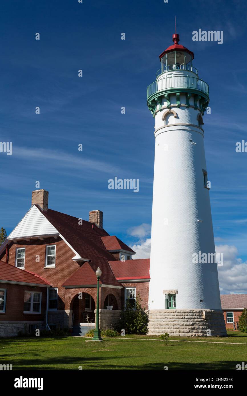 Seul Choix Point Lighthouse Along Lake Michigan Stock Photo - Alamy