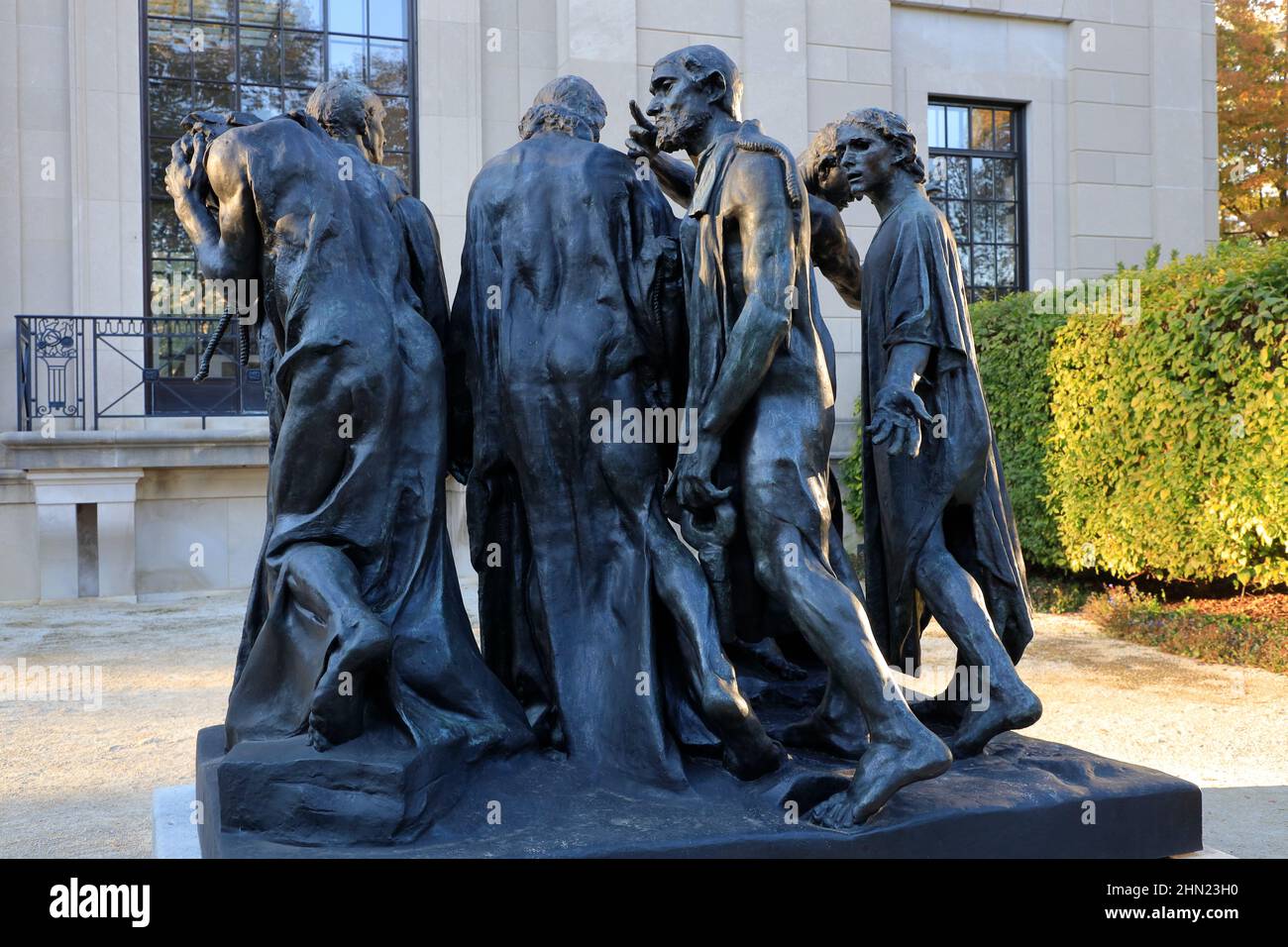 Auguste Rodin's the Burghers of Calais display in the garden of Rodin ...