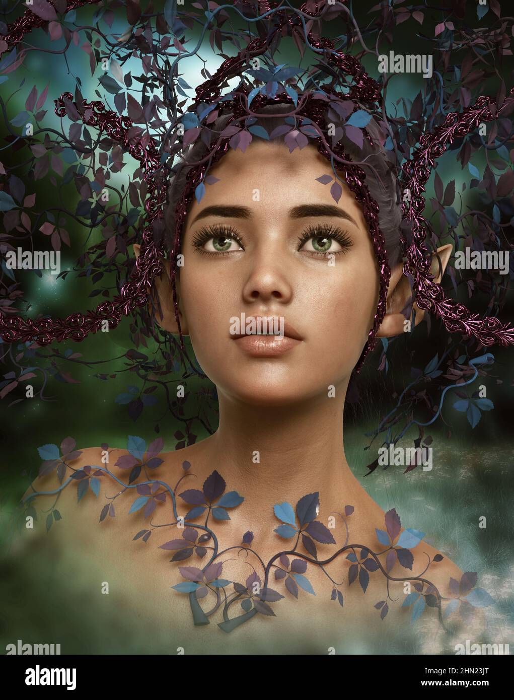 3d computer graphics of a fairy with fantasy headdress Stock Photo - Alamy
