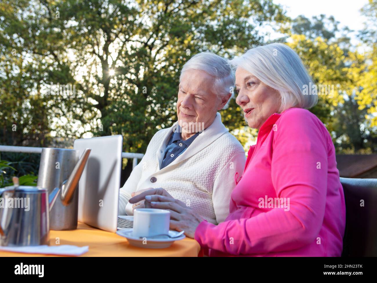 Elderly people living their life at its best. Couple of retired people ...