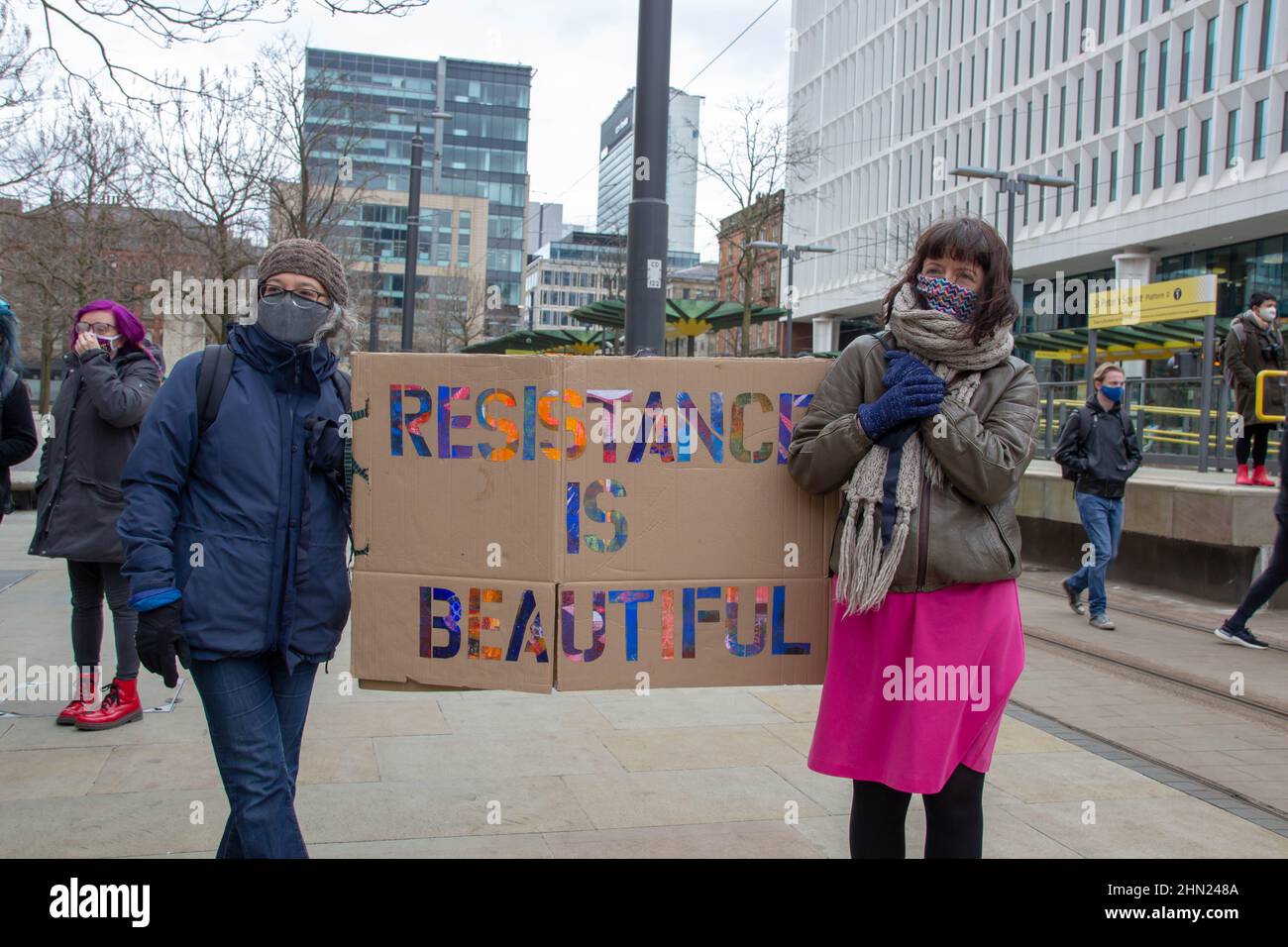 Female protesters hi-res stock photography and images - Alamy