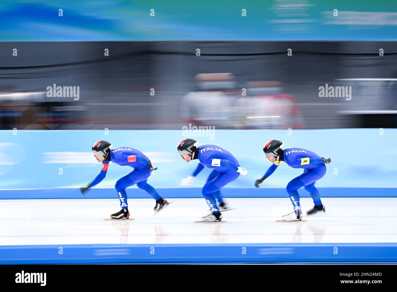 Beijing, China. 13th Feb, 2022. Athletes of Italy compete during the ...