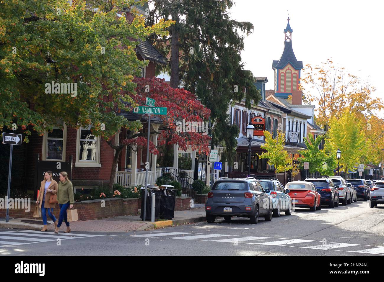 The corner of W State Street and S Hamilton Street in Doylestown ...