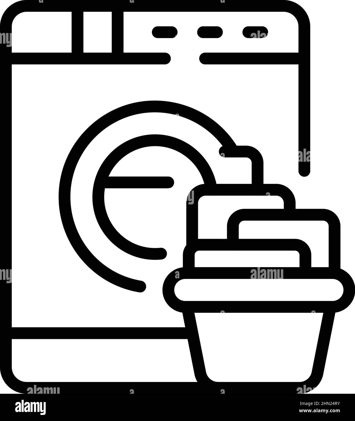 Done washing machine icon outline vector. Professional cleaning ...