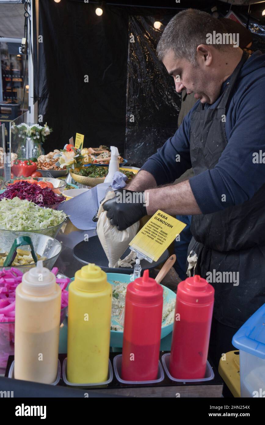 Lebanese street food stall outside the South Bank centre in London ...