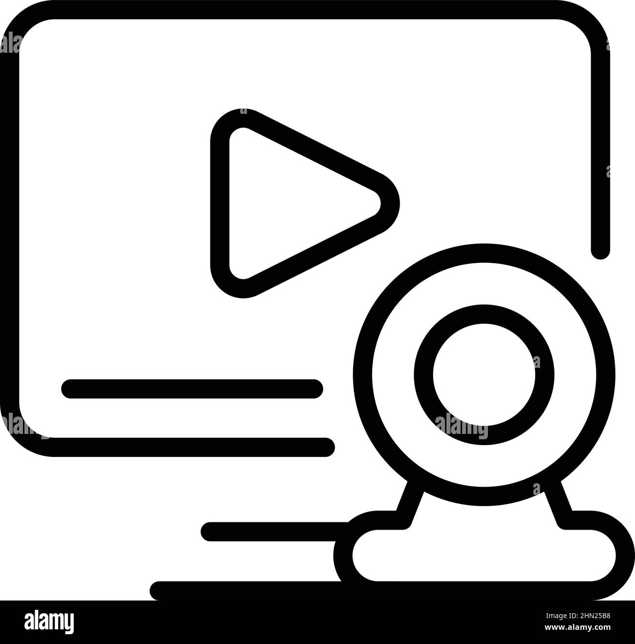 Video online camera icon outline vector. Group conference. Internet ...