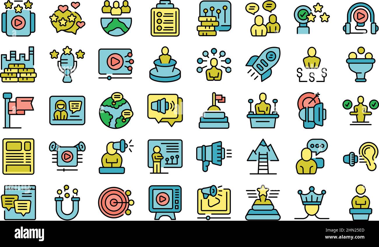 Key opinion leader icons set outline vector. Key strategy. Business ...