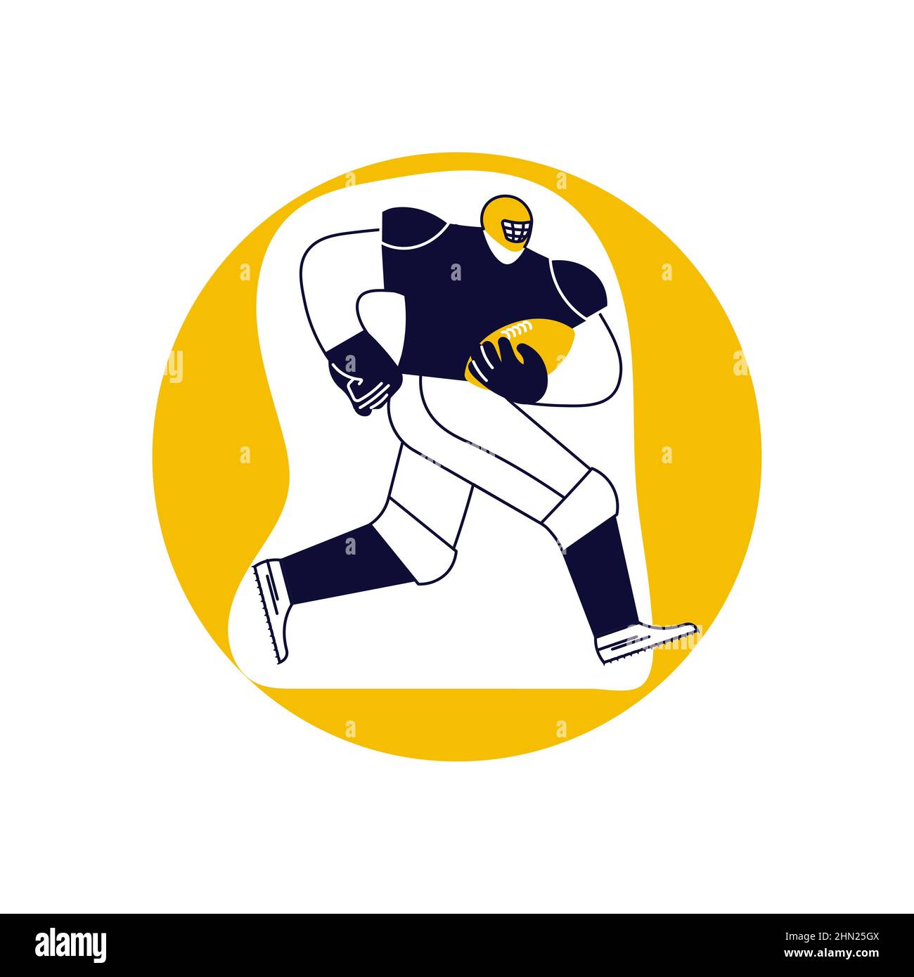 Round template with Rugby player running with the ball Stock Vector ...
