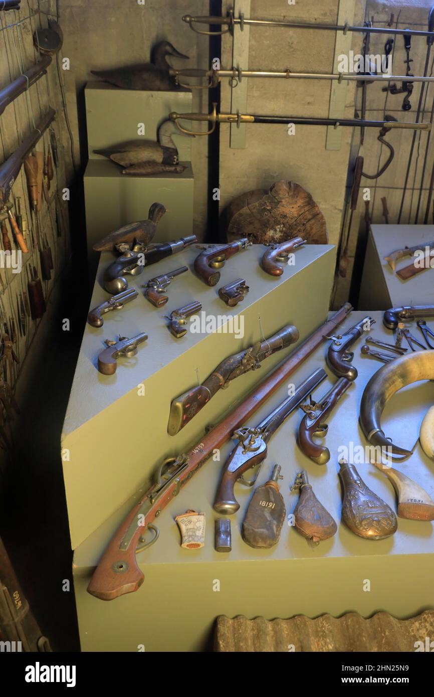 Firearms collection display in Mercer Museum & Library.Doylestown ...