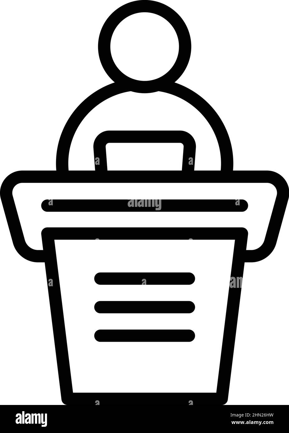 Speaker icon outline vector. Video conference. Office screen Stock ...