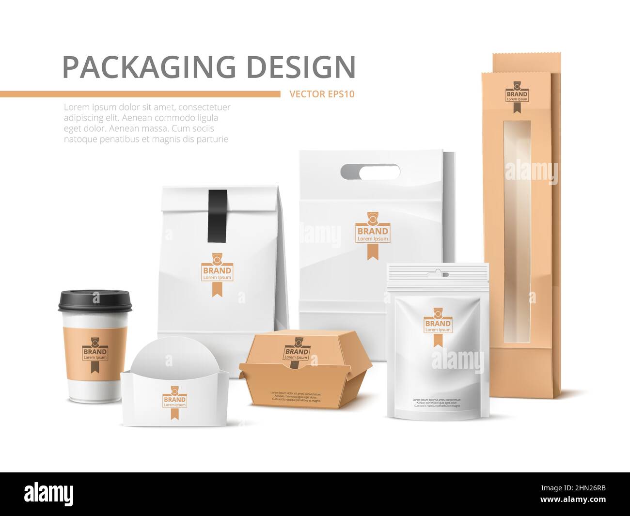 Branded takeaway box Stock Vector Images - Alamy