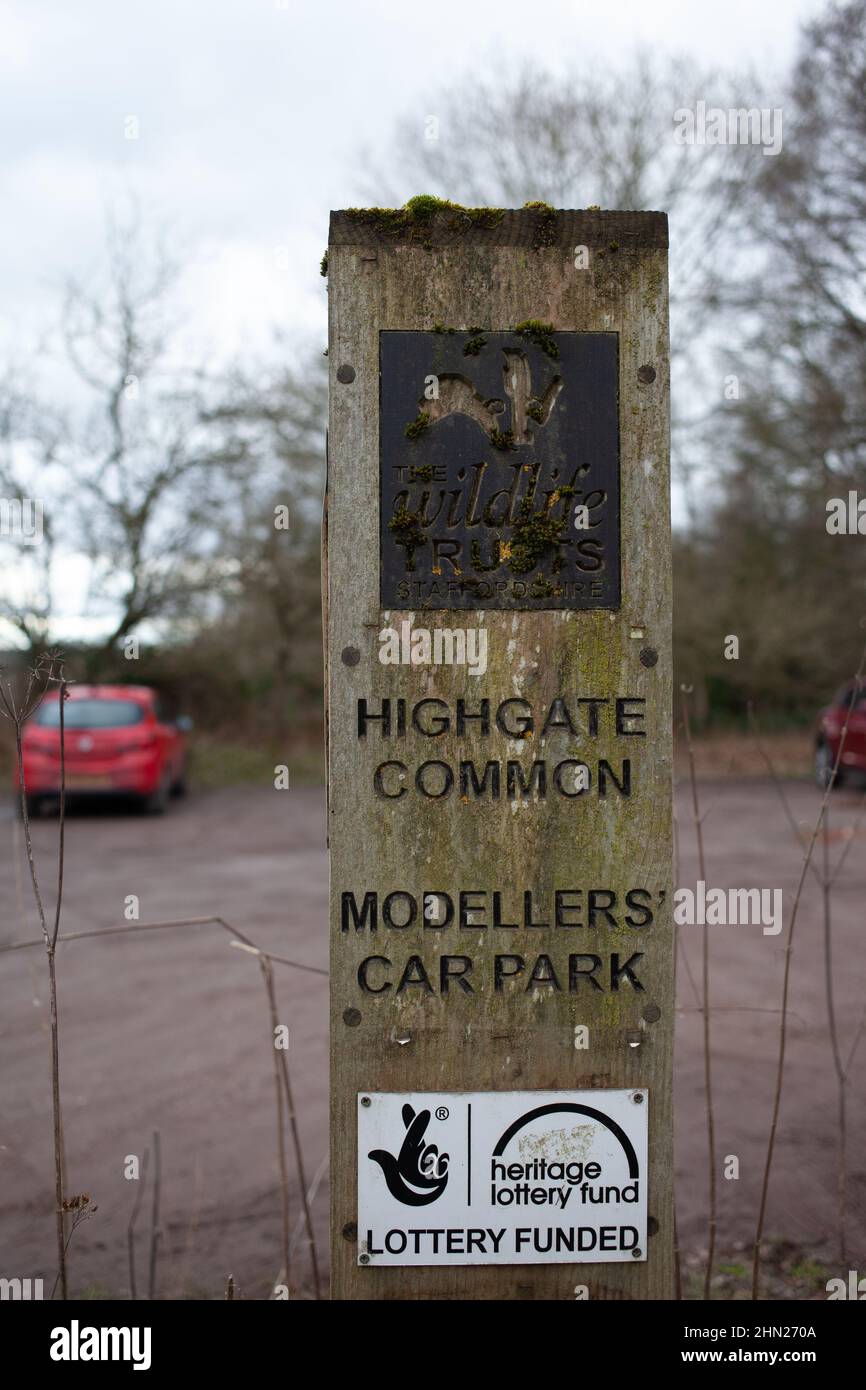Sign post at Modellers Car Park, Highgate Common, Staffordshire ...