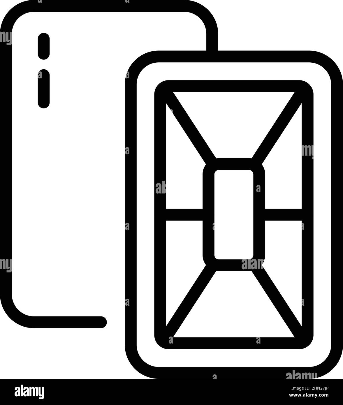 Mobile case icon outline vector. Smartphone cover. Device protect Stock ...