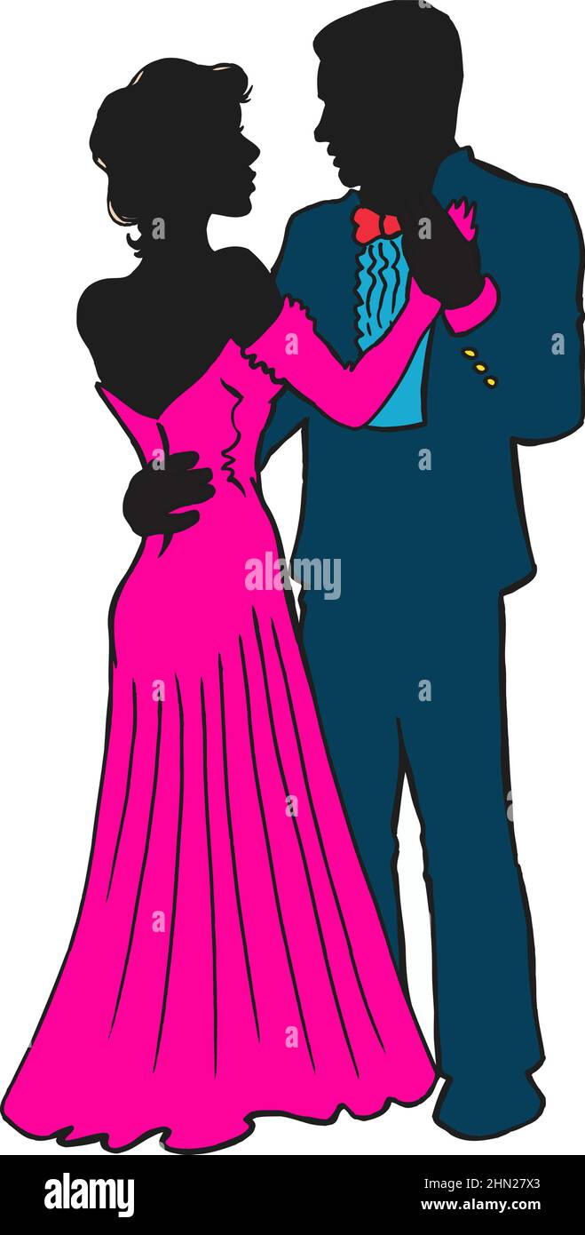 Prom Couple Vector Illustration Stock Vector Image & Art - Alamy