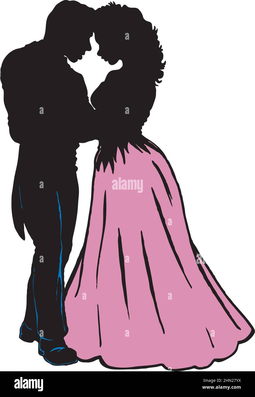 Prom Couple Vector Illustration Stock Vector Image & Art - Alamy