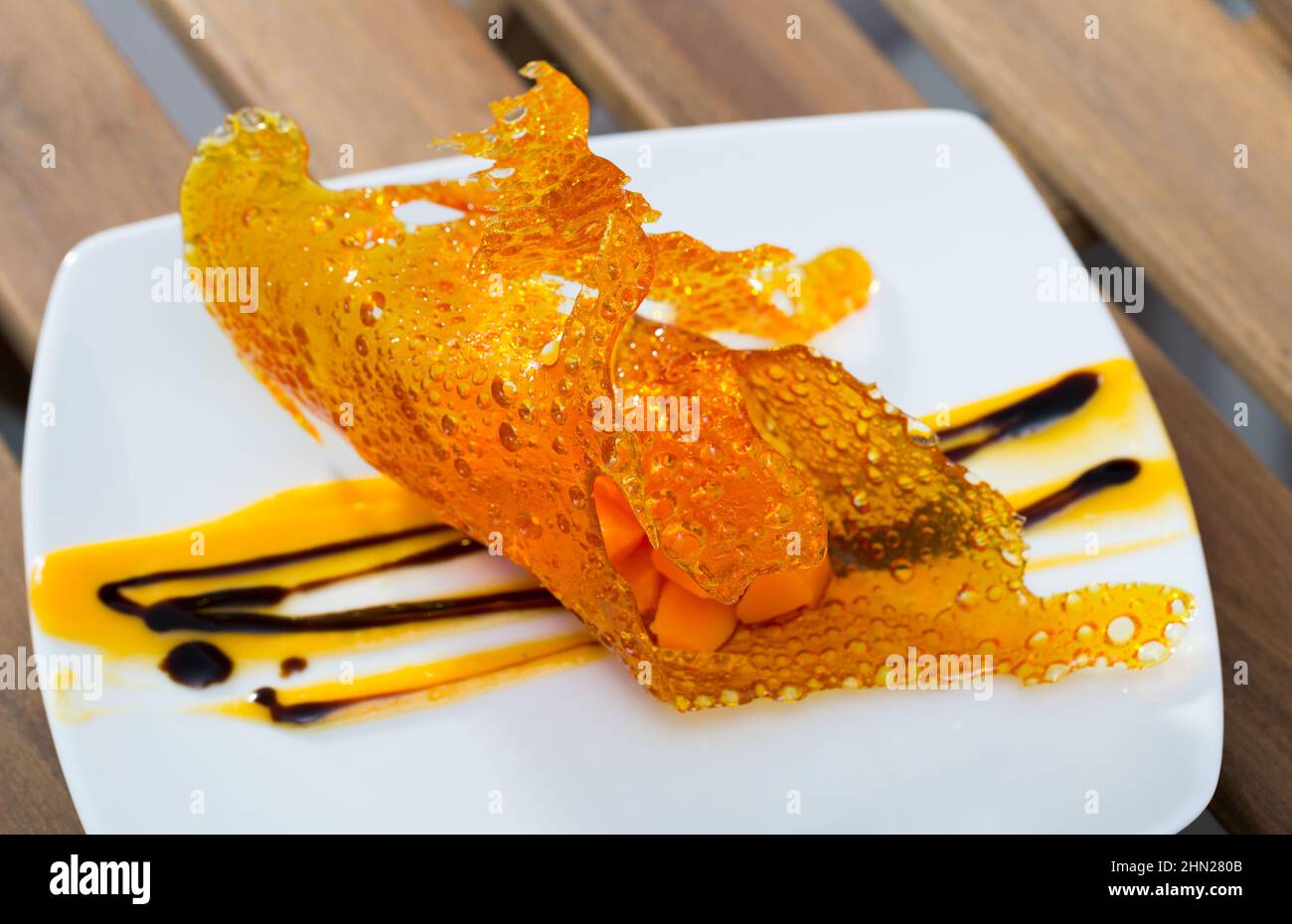 Sweet baked pumpkin with caramel Stock Photo - Alamy