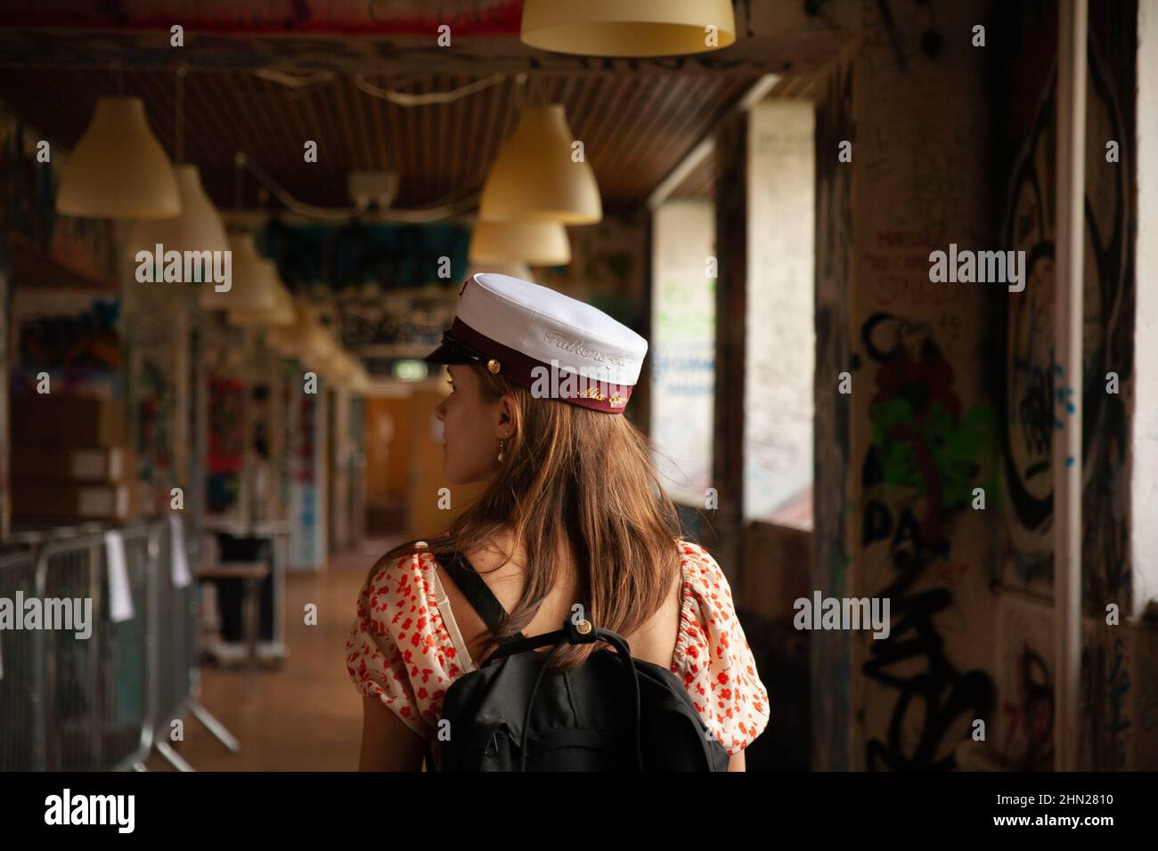 Closeup of a girl graduating from gymnasium In Denmark Stock Photo - Alamy