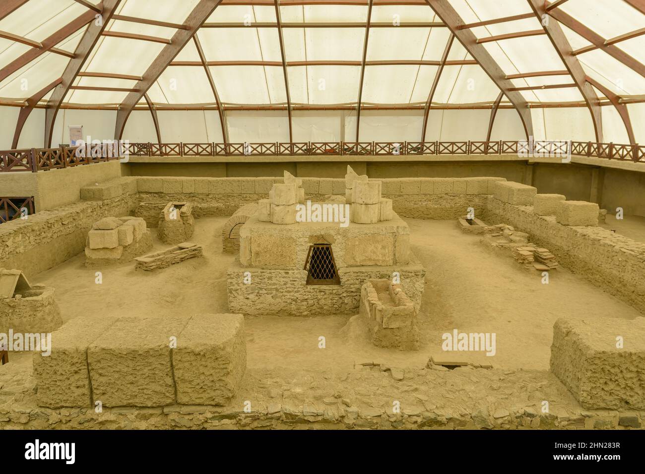 KOSTOLAC, SERBIA - JULY 21, 2019 Big RomanTomb of a stonework ...