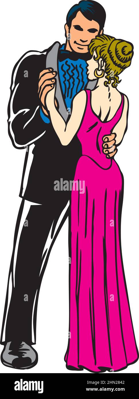 Prom Couple Vector Illustration Stock Vector Image & Art - Alamy