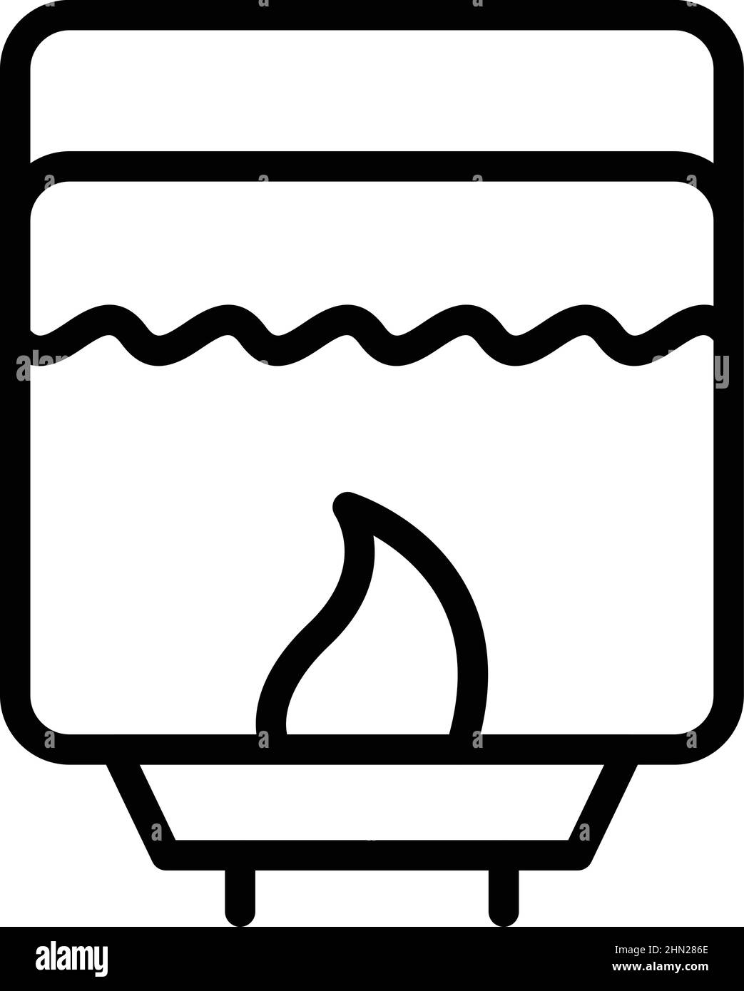 Central gas boiler icon outline vector. Home heater. Hot energy Stock ...
