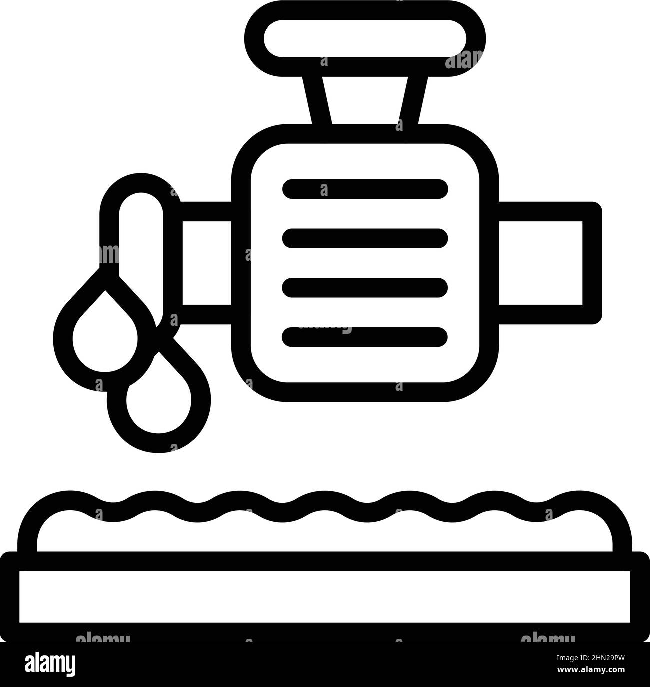 New drip system icon outline vector. Water garden. Farm pipe Stock ...