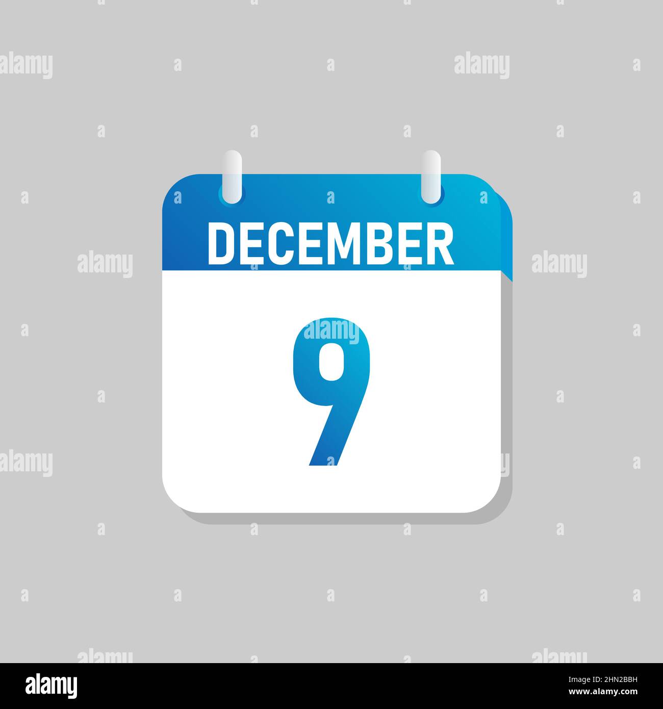 White daily calendar Icon December in a Flat Design style. Easy to edit ...