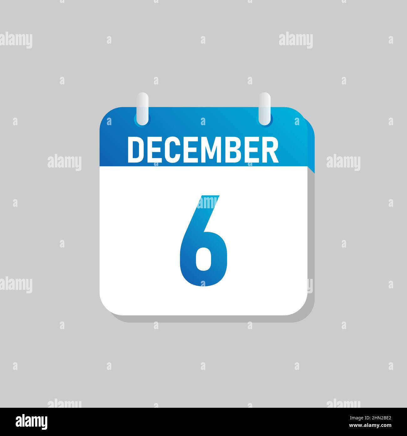 White daily calendar Icon December in a Flat Design style. Easy to edit ...