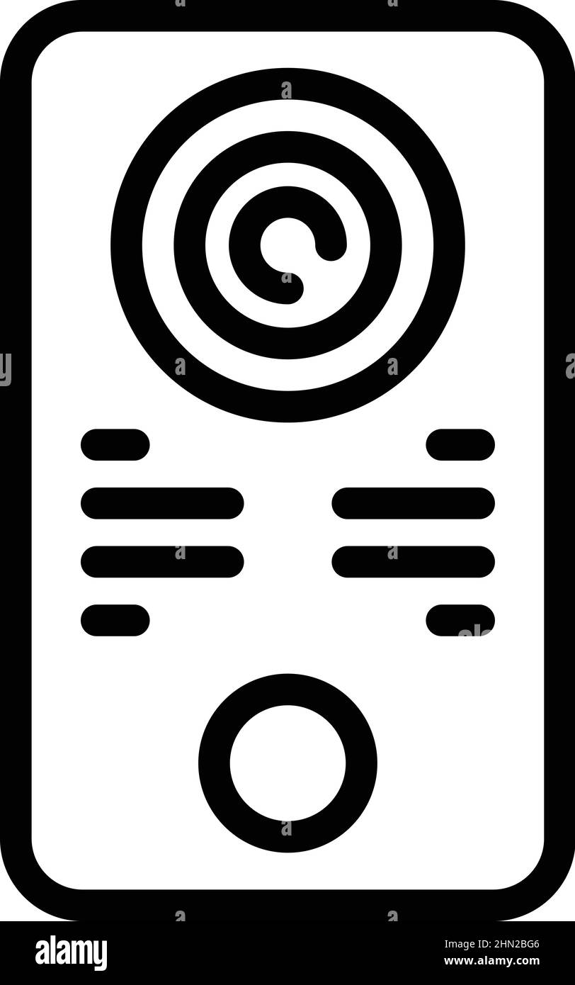 Entry video intercom icon outline vector. Electronic call. Door system ...