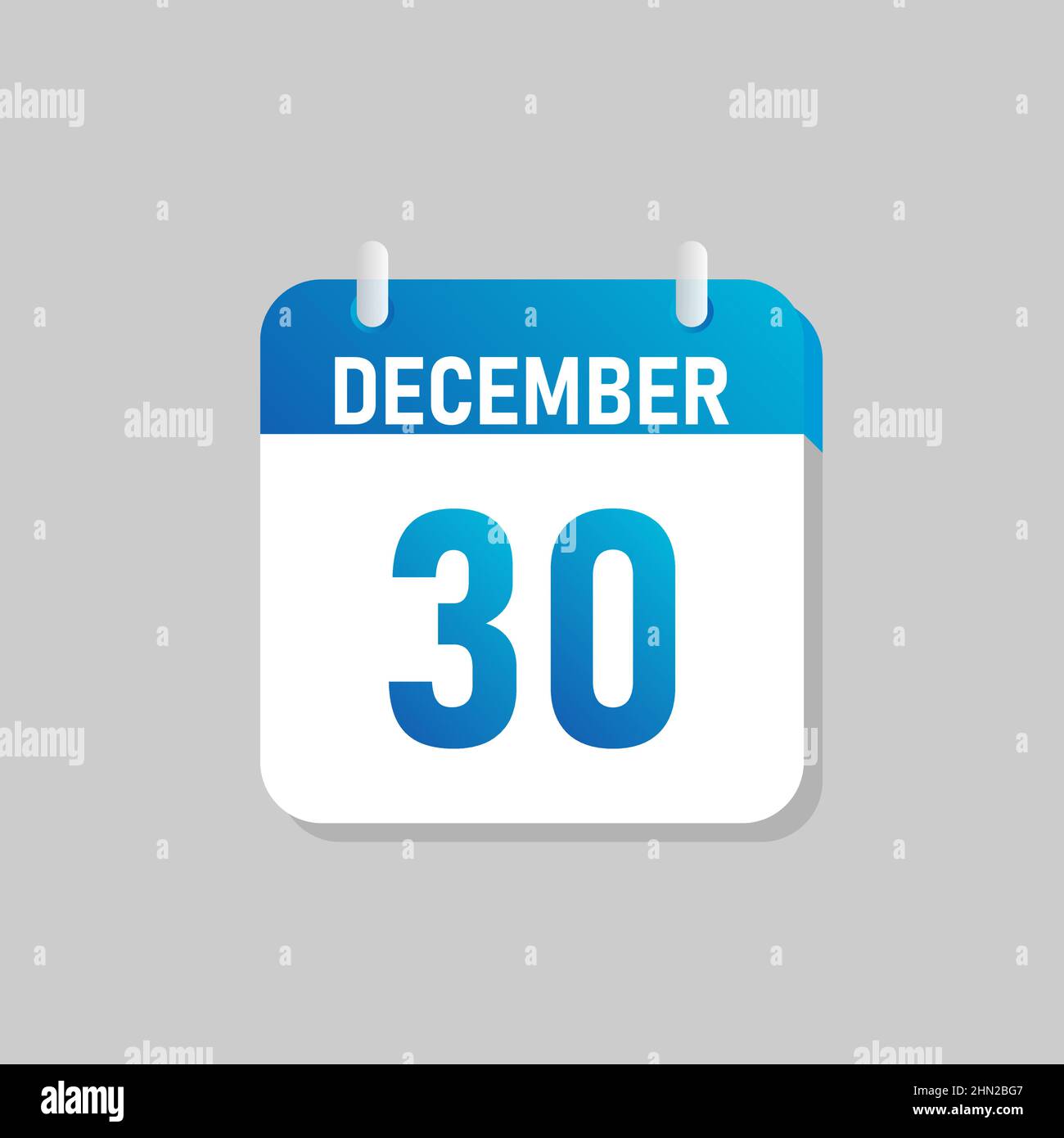 White daily calendar Icon December in a Flat Design style. Easy to edit ...