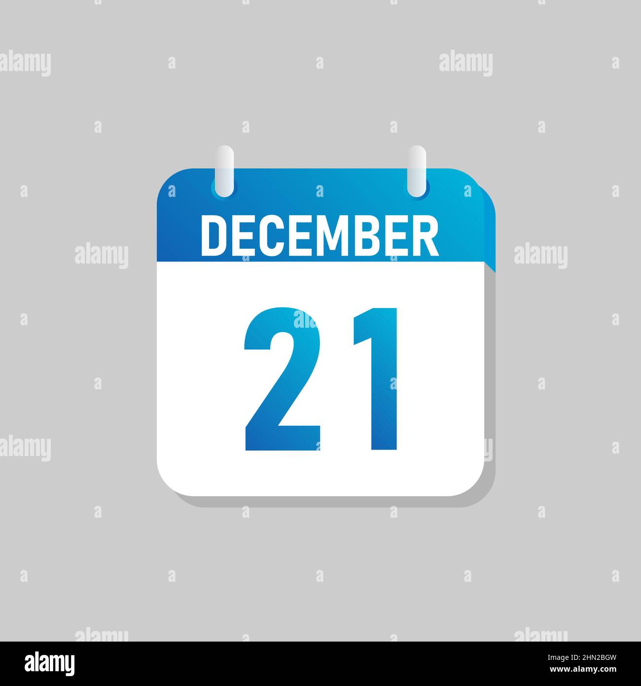 White daily calendar Icon December in a Flat Design style. Easy to edit ...