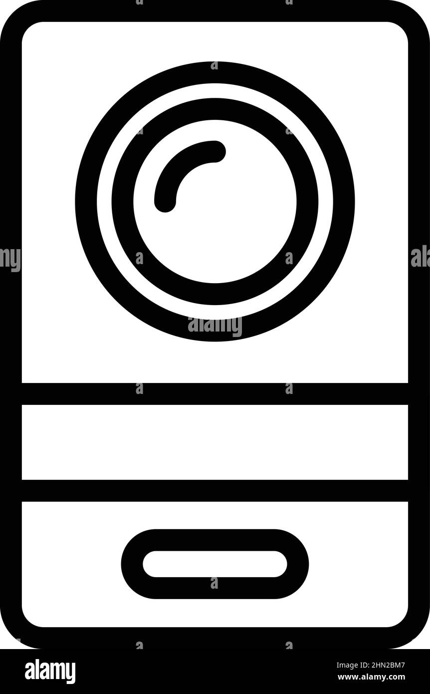 Digital video intercom icon outline vector. Door system. Bell camera Stock Vector Image & Art ...