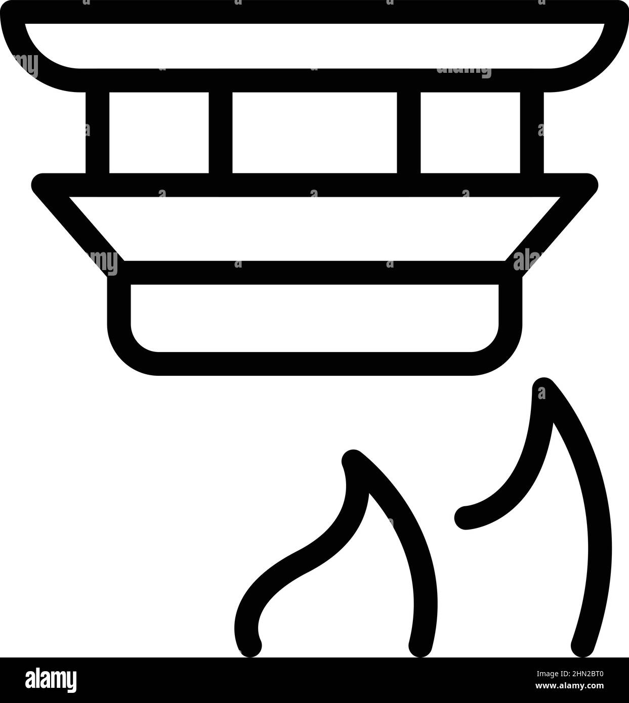 Control fire alarm icon outline vector. Smoke detector. Home system ...