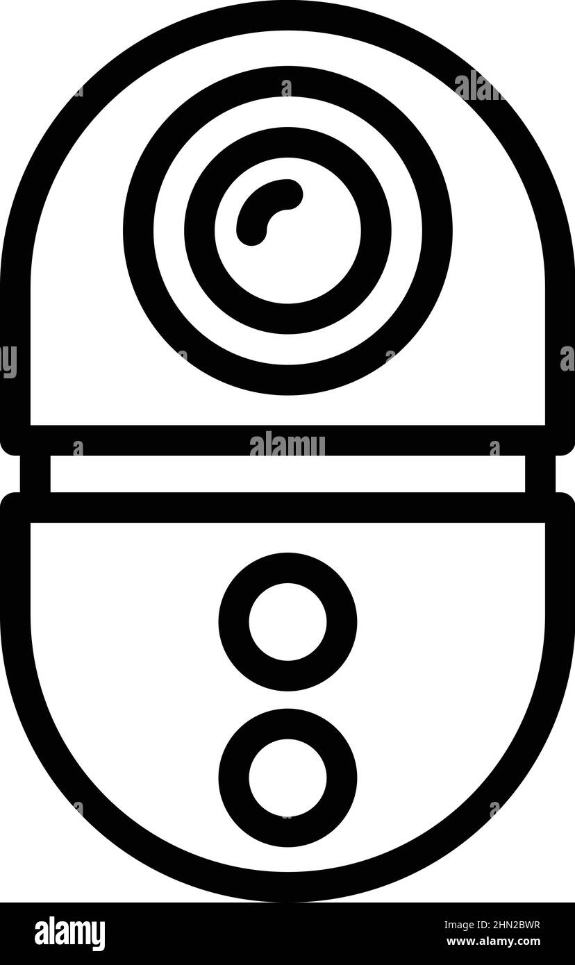 Screen Video Intercom Icon Outline Vector Door System Entrance Control Stock Vector Image