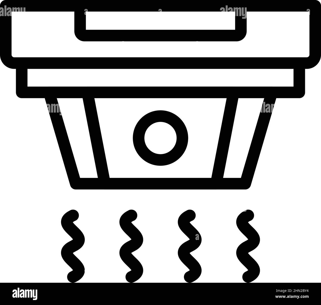 Home smoke detector icon outline vector. Fire alarm. Control system ...