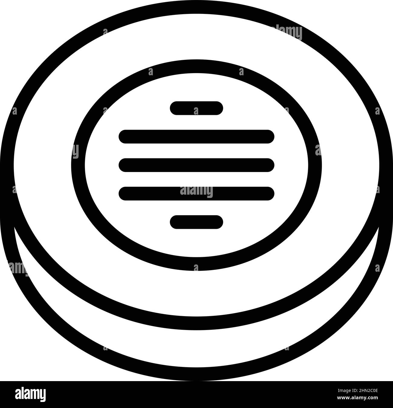 Key smoke detector icon outline vector. Alarm sensor. Home control ...