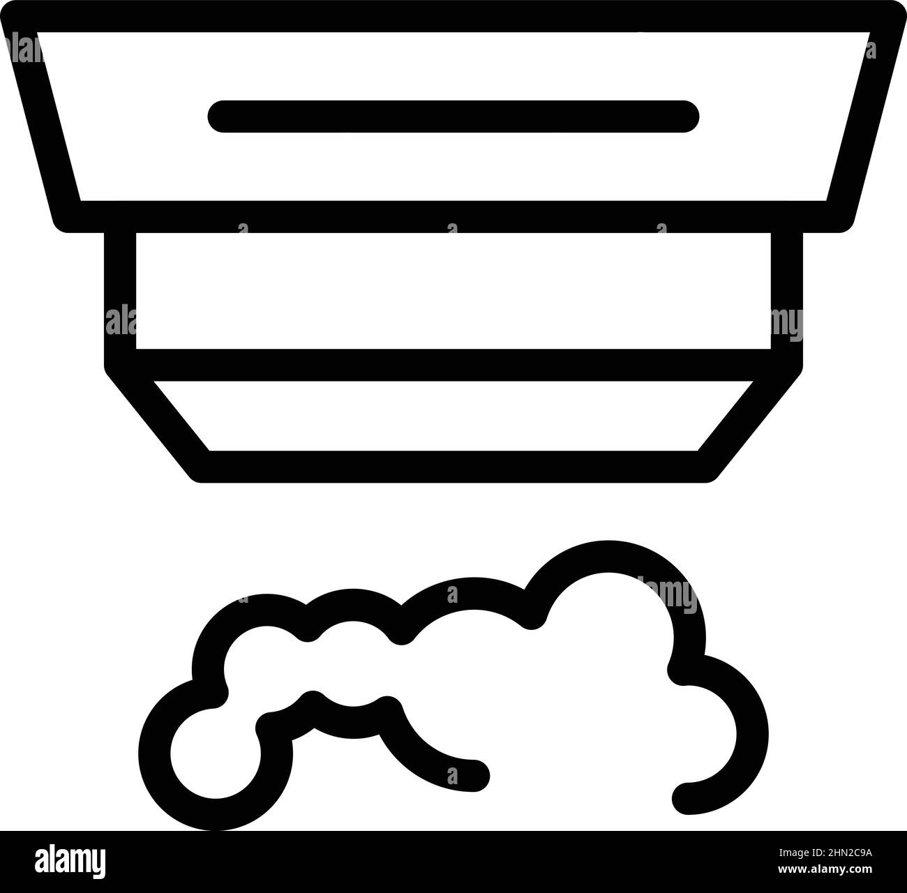 Check smoke detector icon outline vector. Fire sensor. House control ...